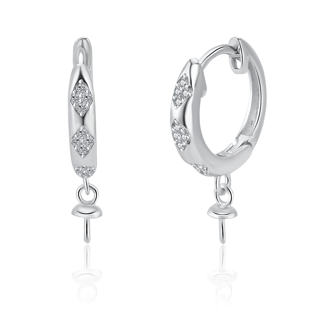 Drilled Princess Hoop Earring Sterling Silver Earrings – islandpearltraders